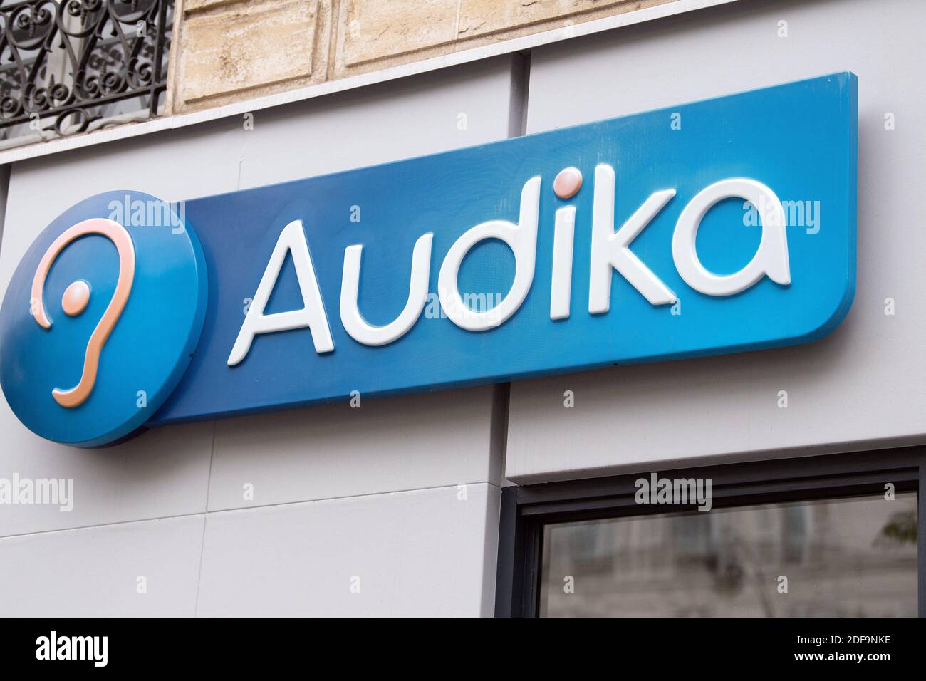 A shop sign of AUDIKA, on May 04, 2020 in Paris, France.Photo by David ...