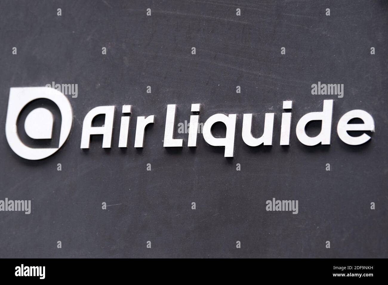 A shop sign of Air Liquide, on May 04, 2020 in Paris, France.Photo by ...
