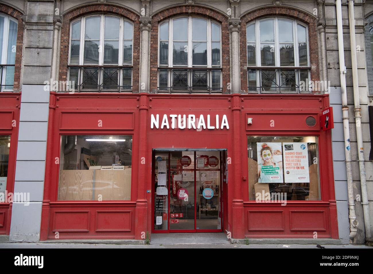 A shop sign of NATURALIA store, on May 04, 2020 in Paris, France.Photo ...