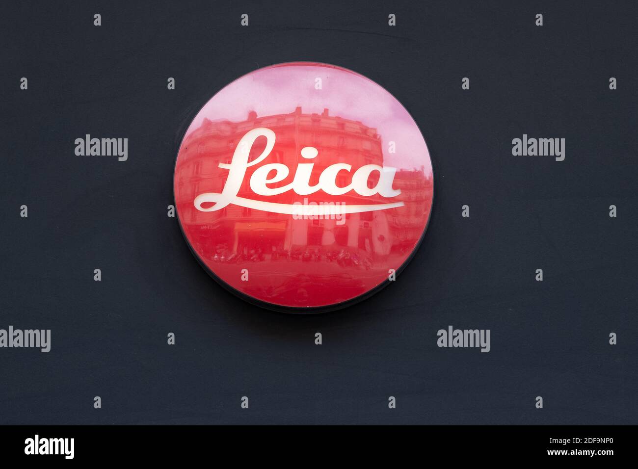 A shop sign of Leica, on May 04, 2020 in Paris, France.Photo by David ...