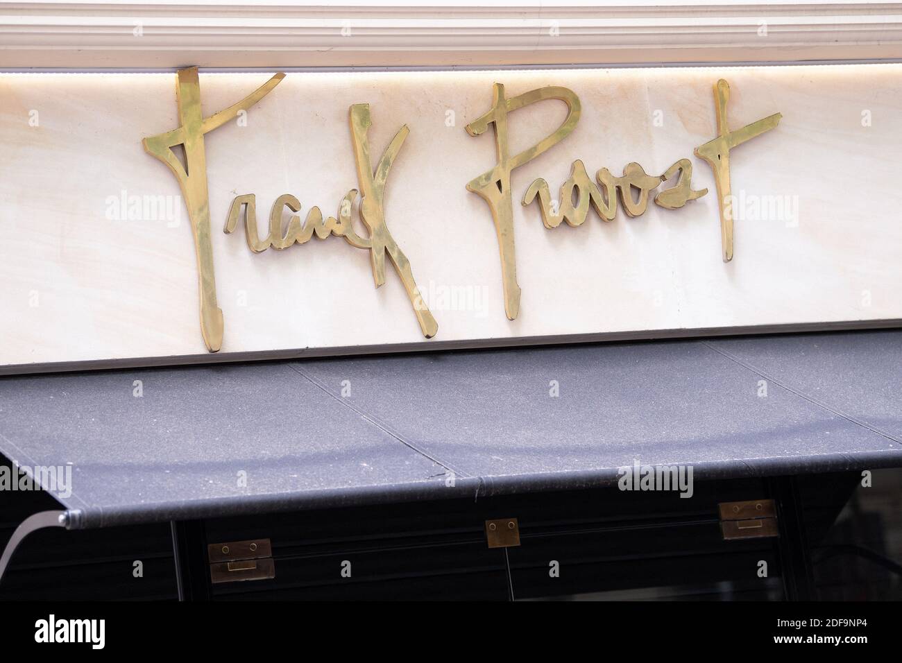 A shop sign of Franck Provost, on May 04, 2020 in Paris, France.Photo ...