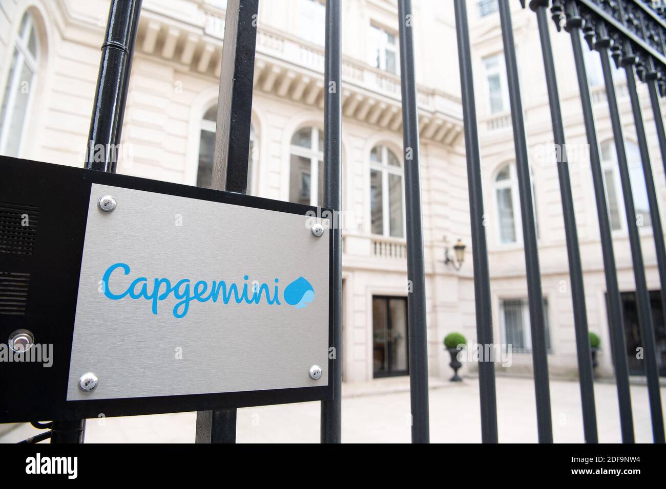 A shop sign of Capgemini, on May 04, 2020 in Paris, France.Photo by ...