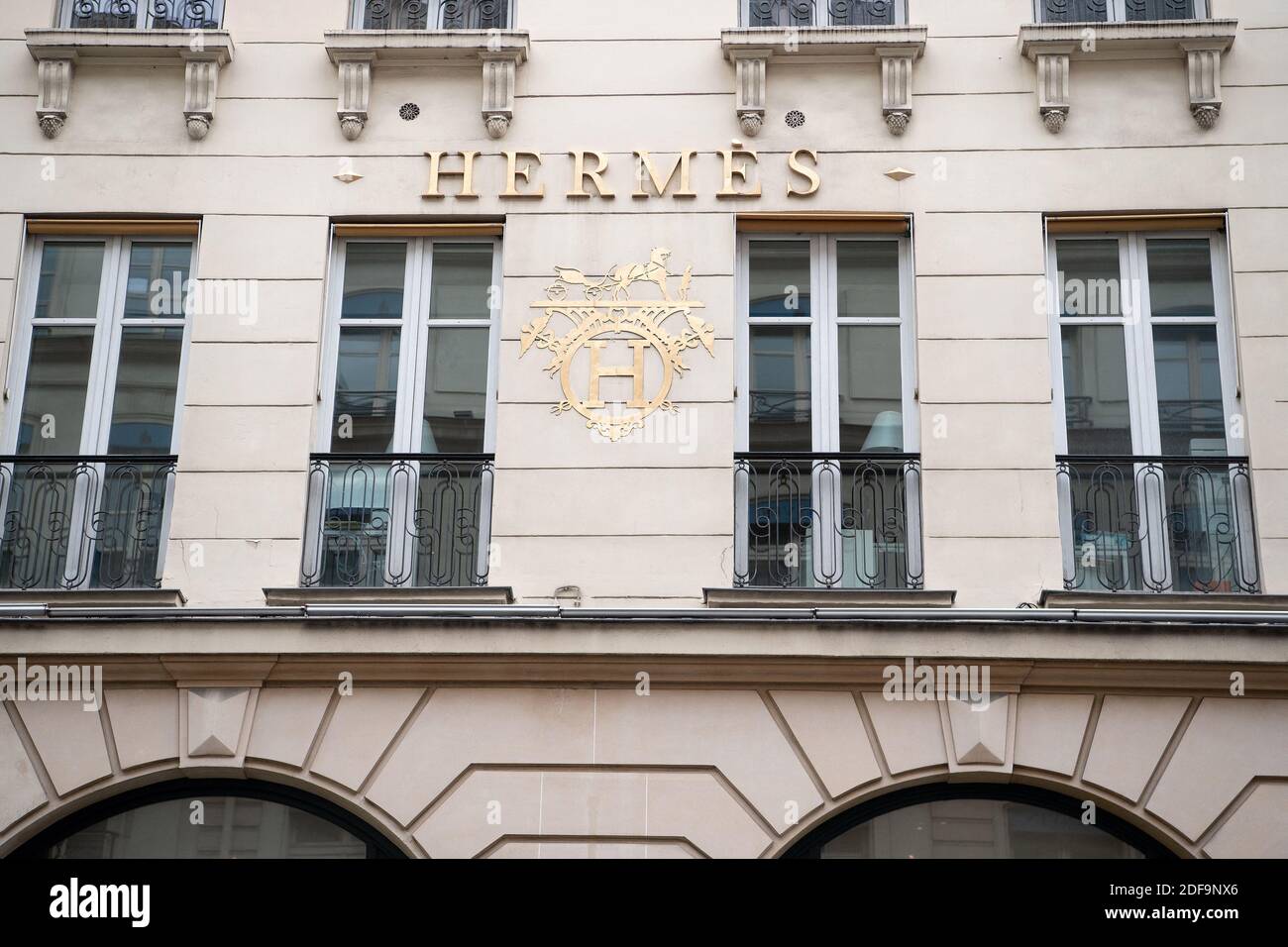 A general view of HERMES building, on May 04, 2020 in Paris, France ...