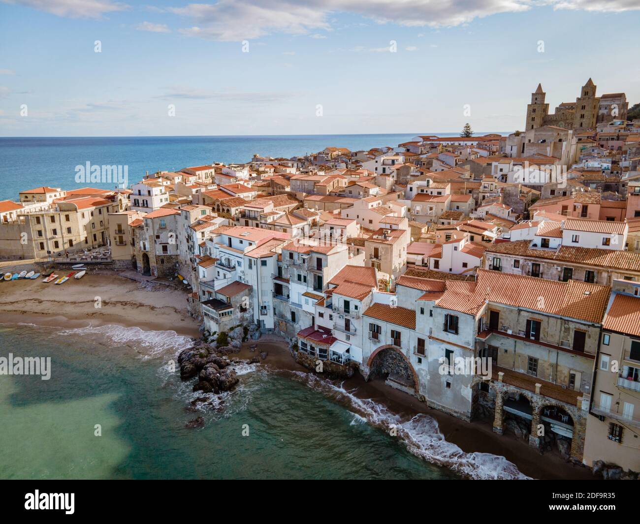 Town harbor cefalu palermo province sicily italy hi-res stock ...