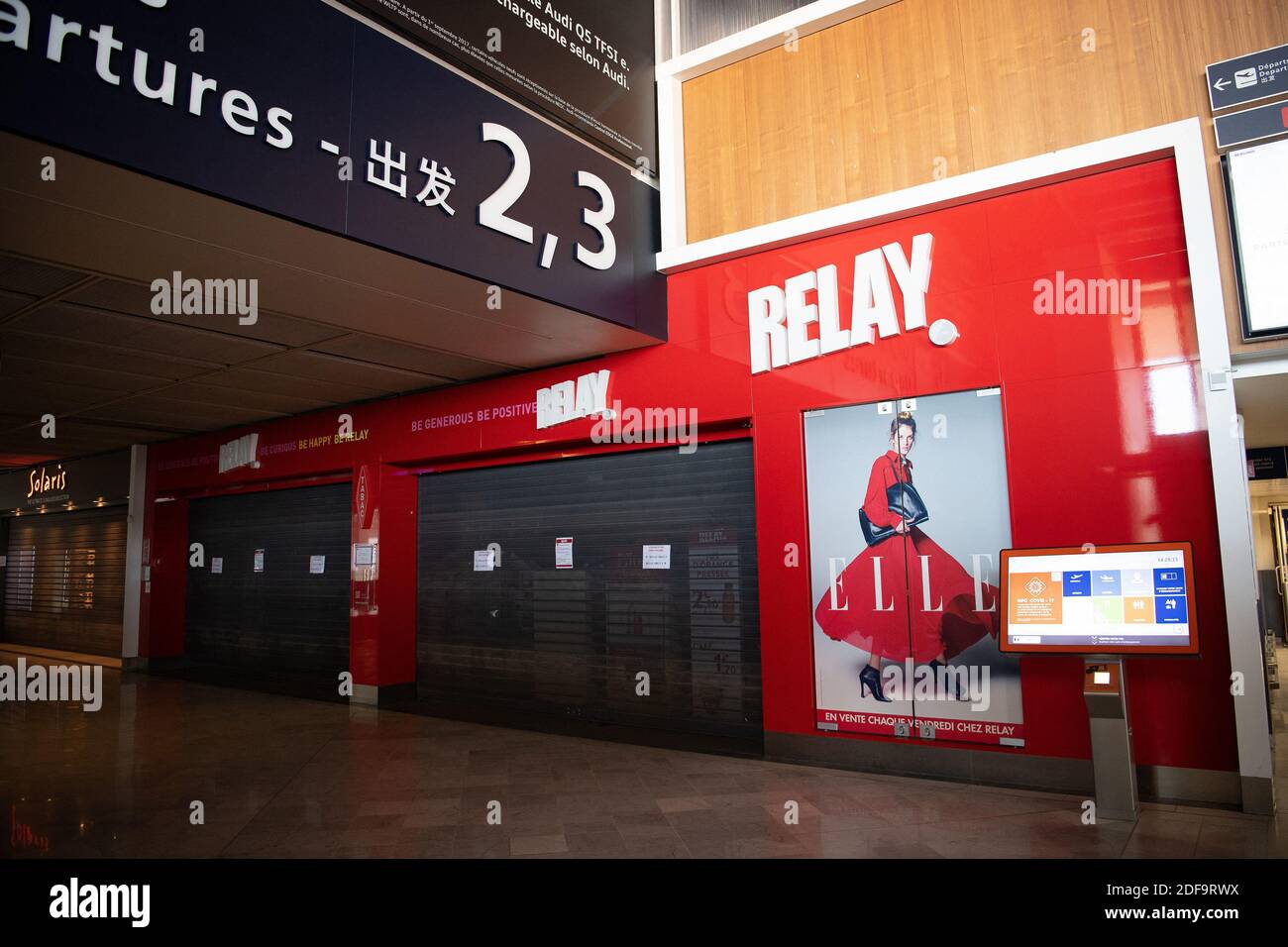 Stores closed at Terminal 1 & 2 at Orly Airport near Paris, following ...