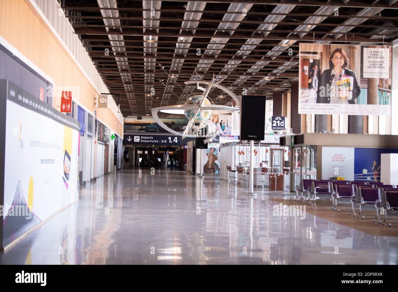 Stores closed at Terminal 1 & 2 at Orly Airport near Paris, following ...