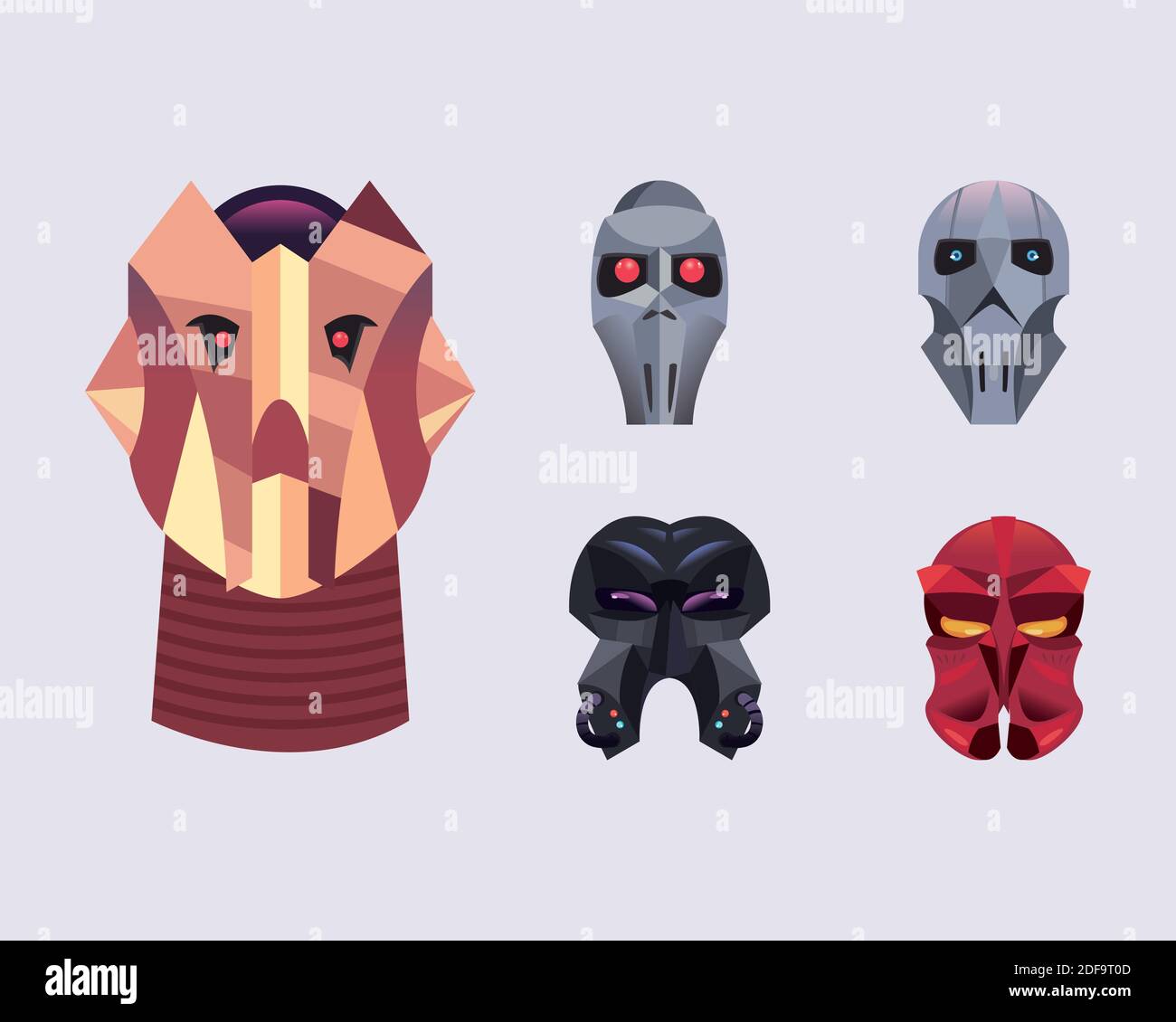 Robots cartoons icon bundle of robotic technology futuristic toy future ...