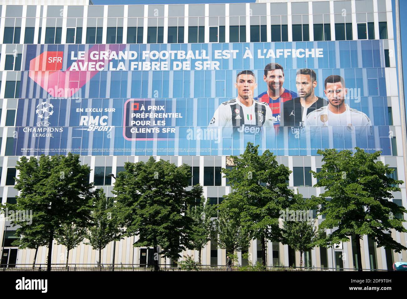 A general view of SFR building, on May 06, 2020 in Saint-Denis France ...