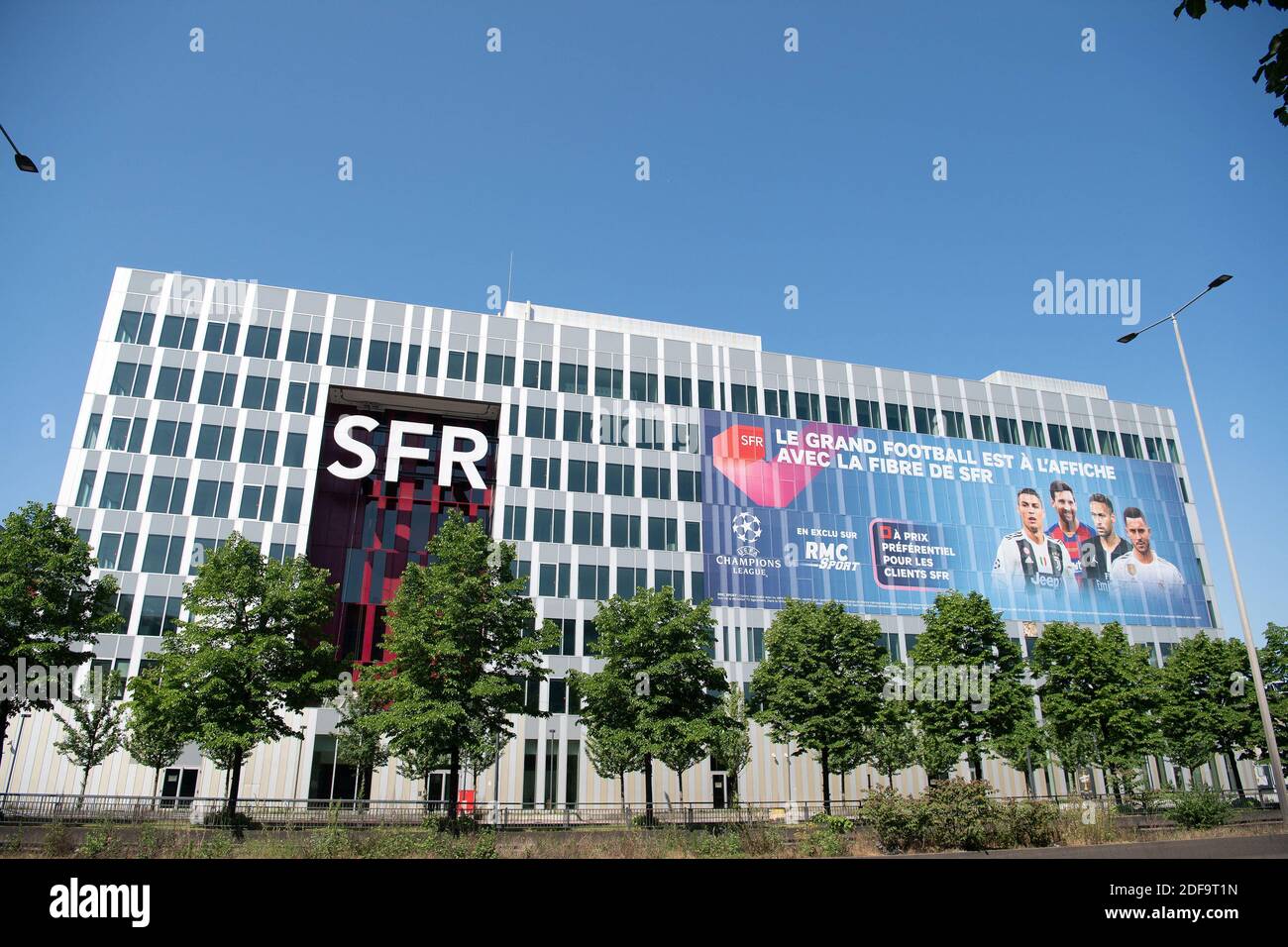 A general view of SFR building, on May 06, 2020 in Saint-Denis France ...