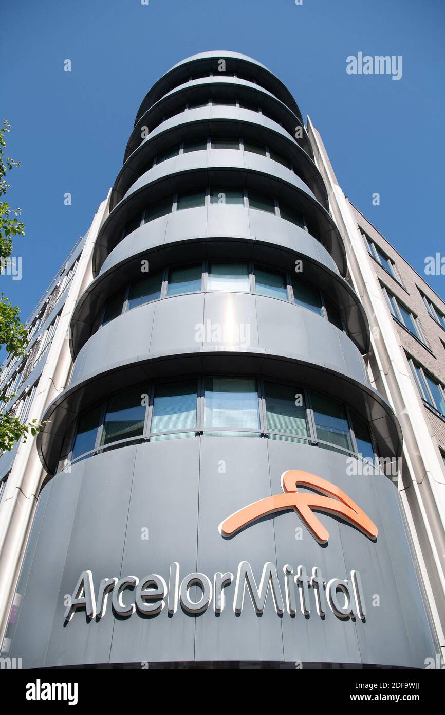 A general view of Arcelor Mittal building, on May 06, 2020 in Saint ...