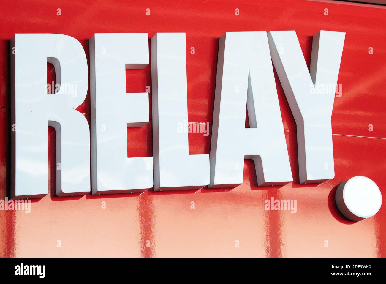A logo of Relay., on May 06, 2020 in Orly, France. Photo by David ...