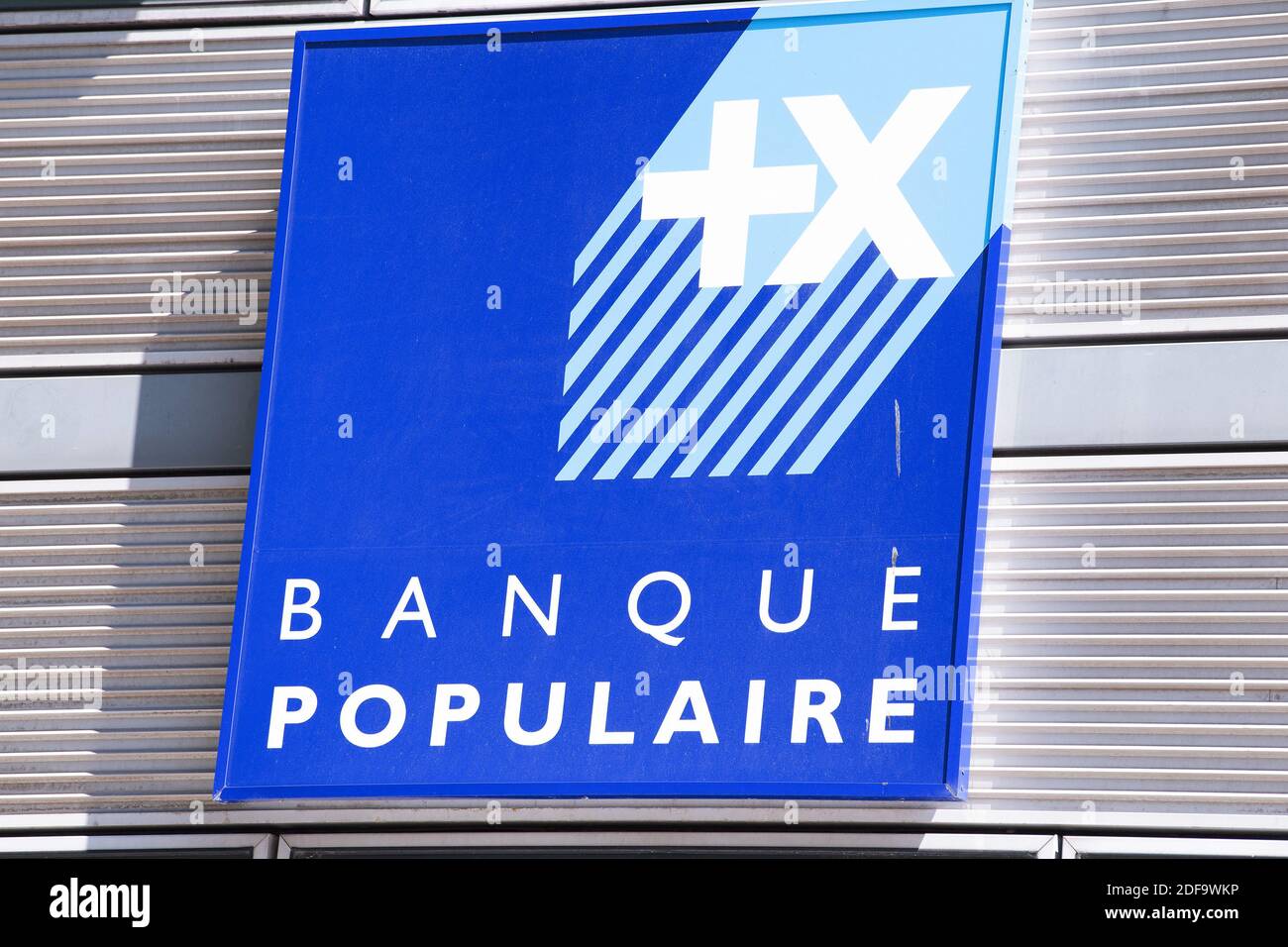 A logo of Banque Populaire, on May 06, 2020 in Paris, France. Photo by ...