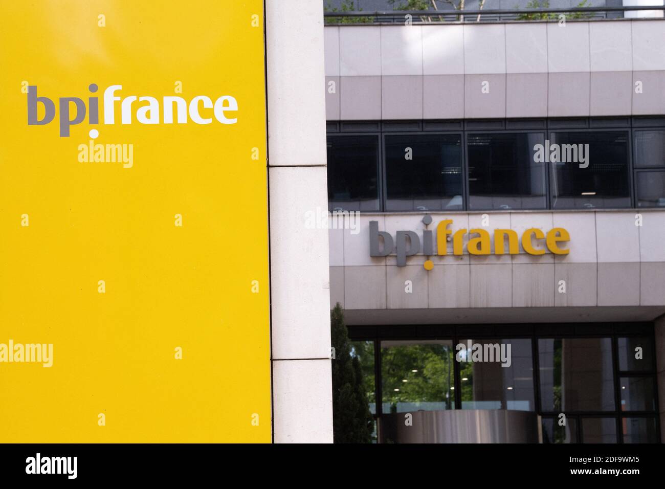 A logo of bpifrance bank, on May 06, 2020 in Maisons-Alfort, France ...