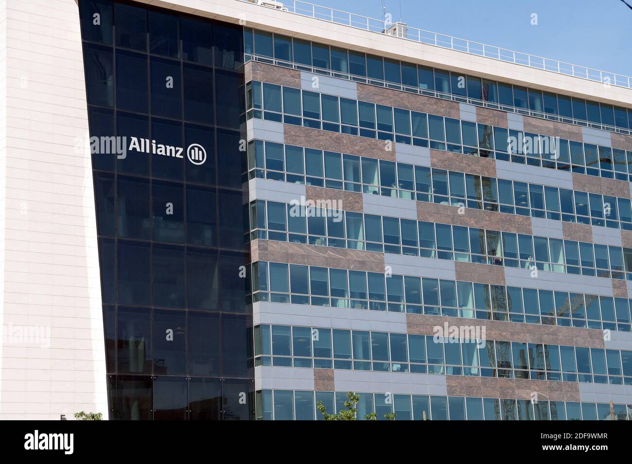 A general view of Allianz assurance building, on May 07, 2020 in Clichy ...