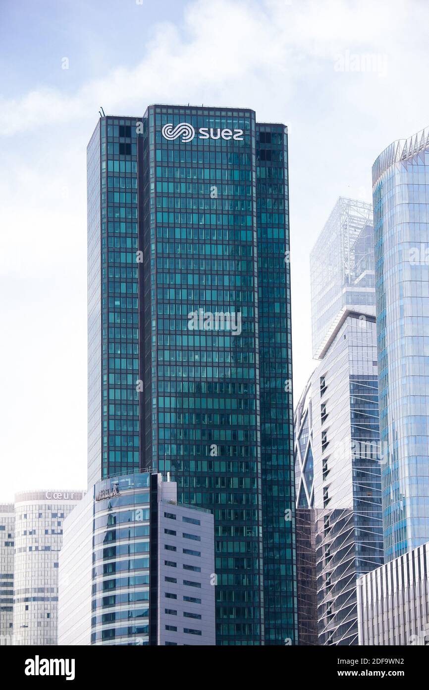 A general view of SUEZ building in the Defense district, on May 07 ...
