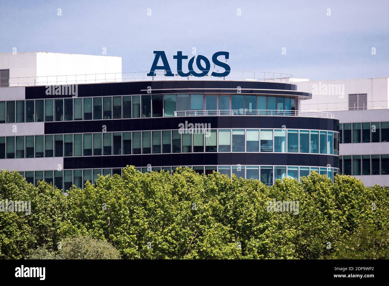 A general view of Atos building, on May 07, 2020 in Bezons, France ...
