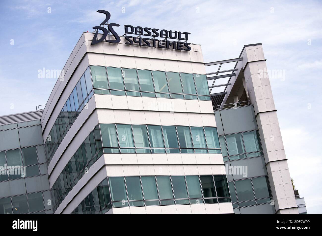 A general view of DASSAULT SYSTEMES building, on May 07, 2020 in Velizy ...