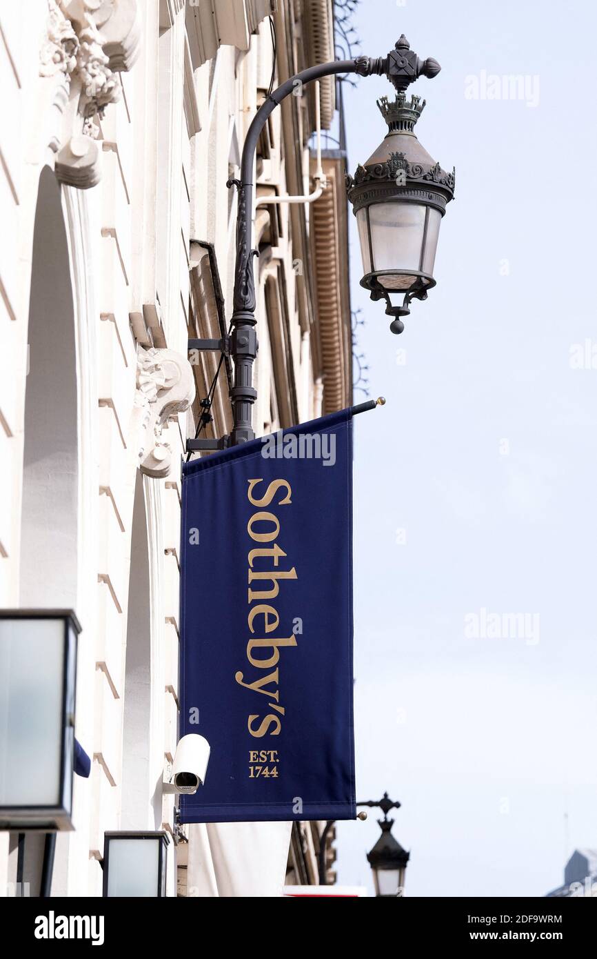 A logo of SothebyâÂ€Â™s, on May 07, 2020 in Paris France. Photo by ...