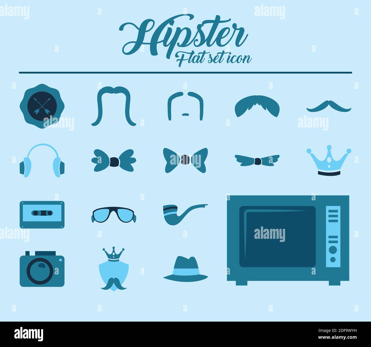 Hipster collection of icons design, Style vintage retro fashion culture ...