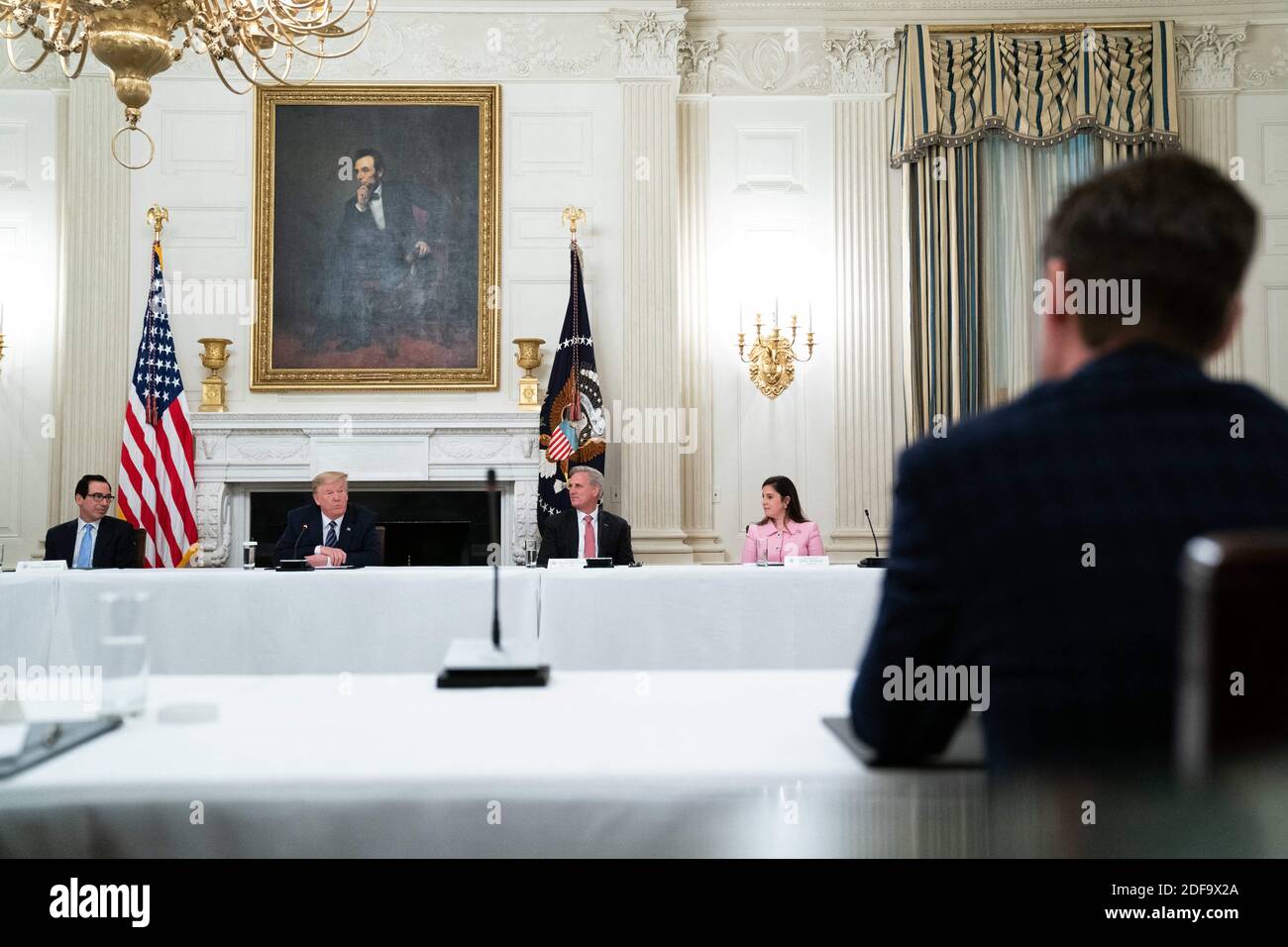 U.S. President Donald Trump at the beginning of a meeting with ...