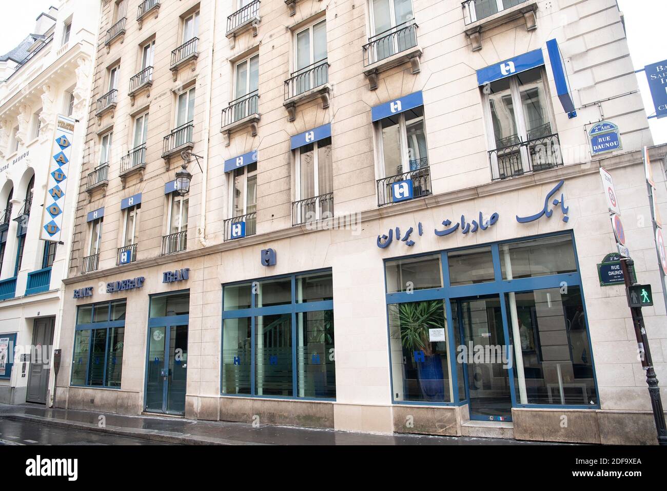 A general view of Bank Saderat Iran, on May 09, 2020 in Paris, France ...