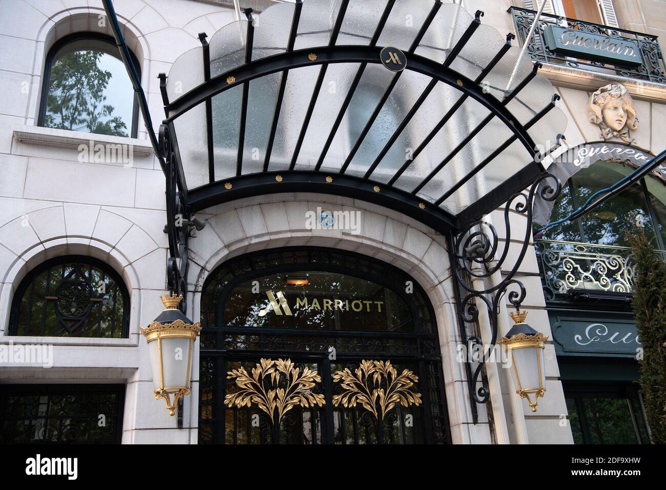 A general view of MARRIOTT Hotel, on May 09, 2020 in Paris, France ...