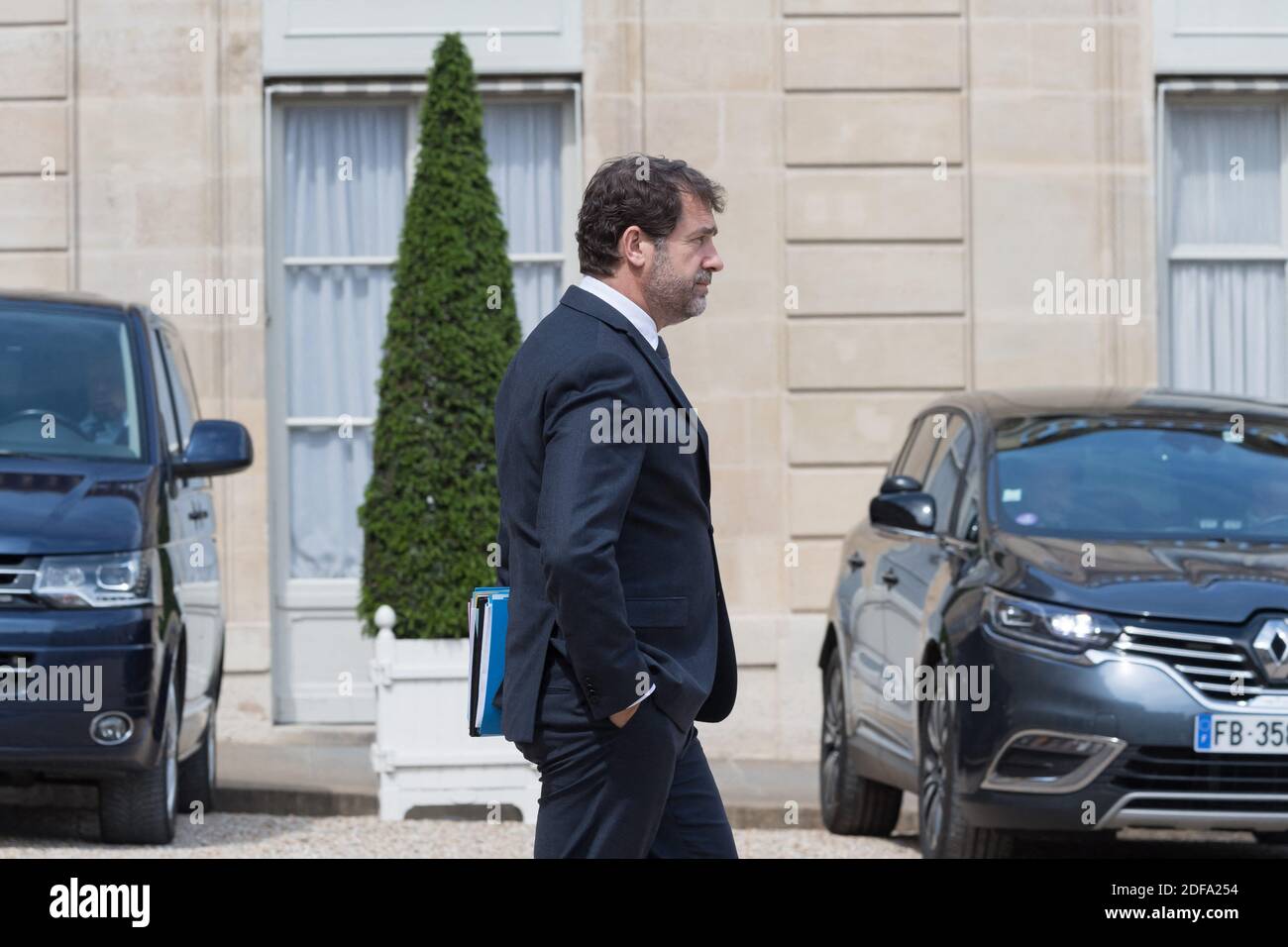 French Interior Minister Christophe Castaner leaves after the weekly ...