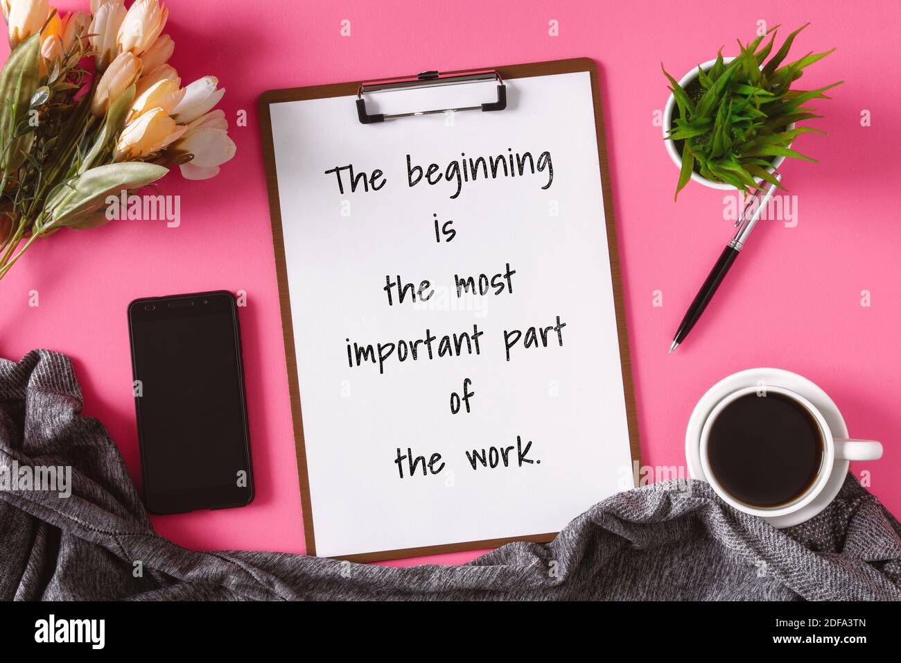 Inspirational and motivation life quote on clipboard with paper - The ...