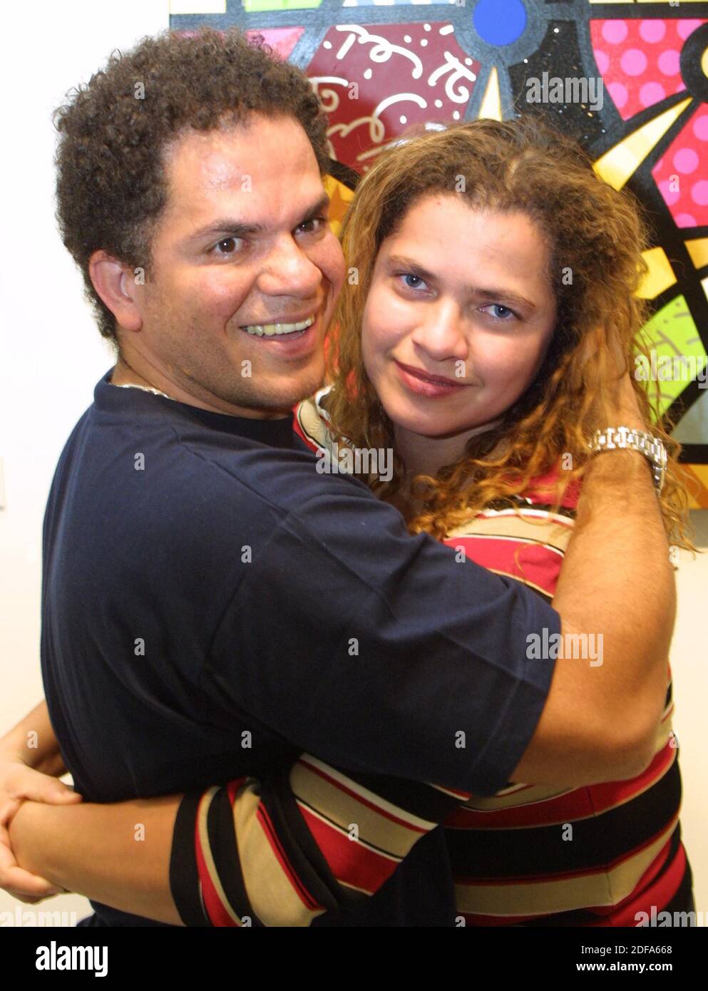 EXCLUSIVE Miami Beach, FL 1-18-2002 Artist Romero Britto with sister ...