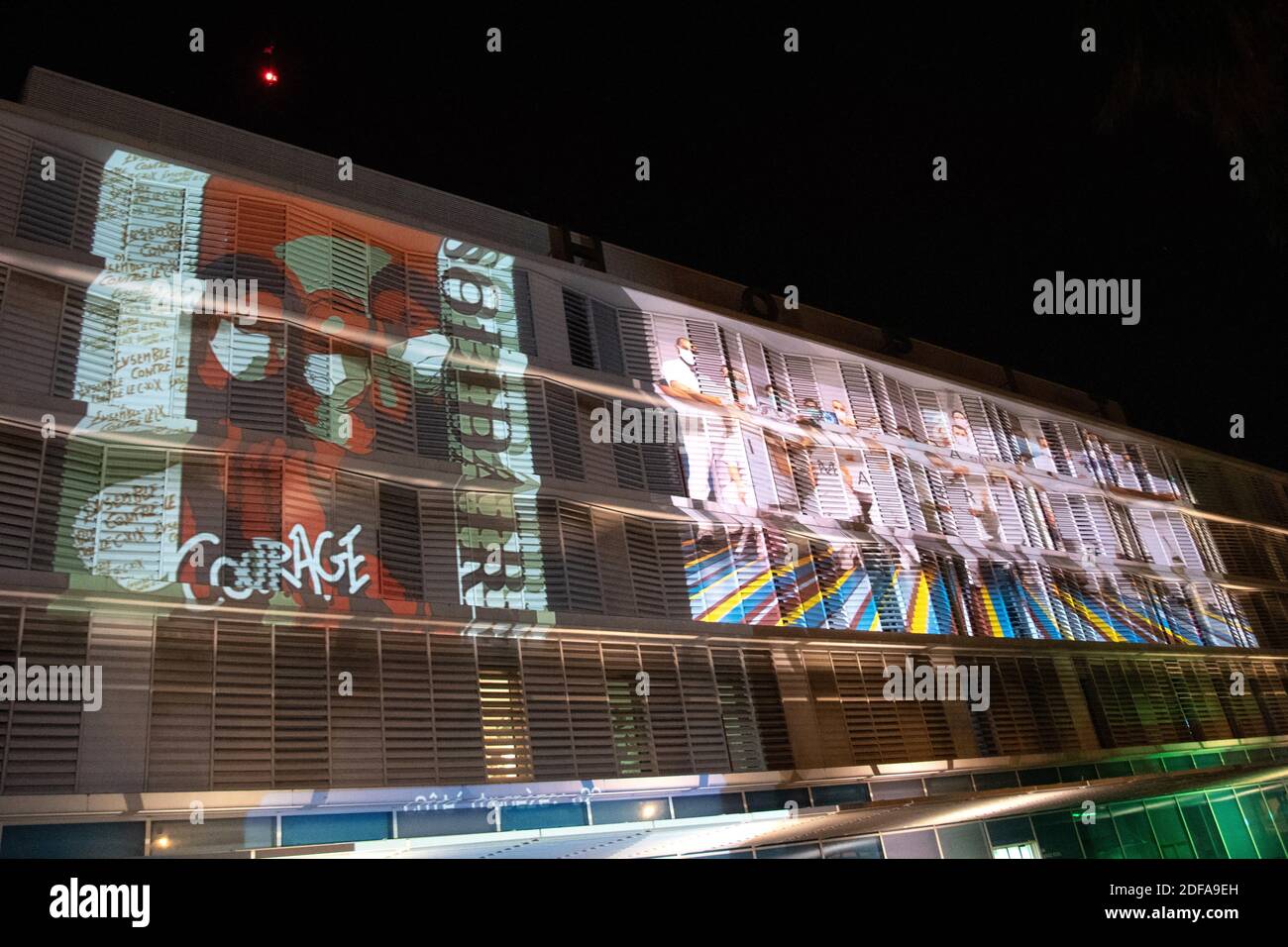 An outside view of the Cannes Hospital Simone Veil as Cyril Sampy ...
