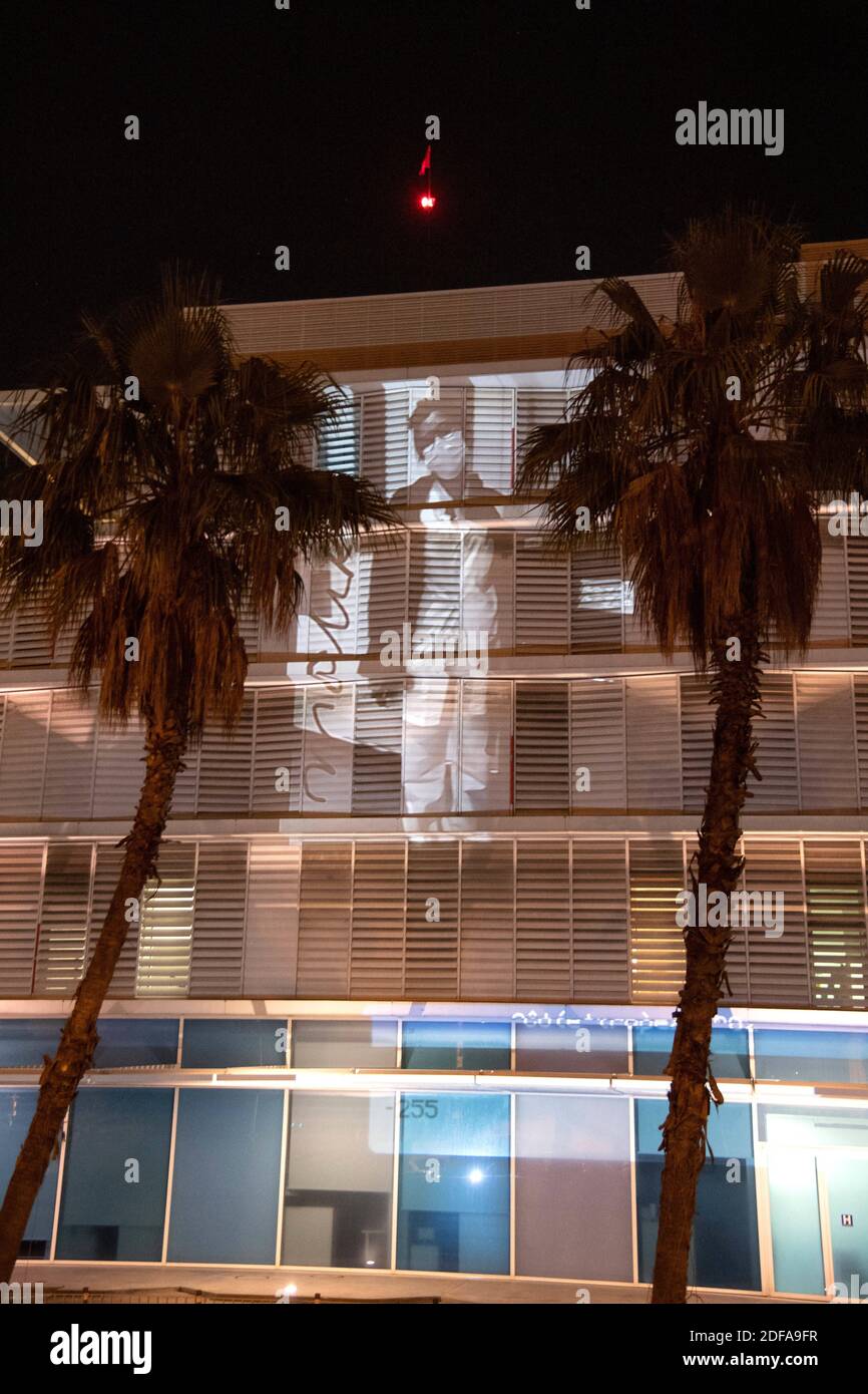 An outside view of the Cannes Hospital Simone Veil as Cyril Sampy ...