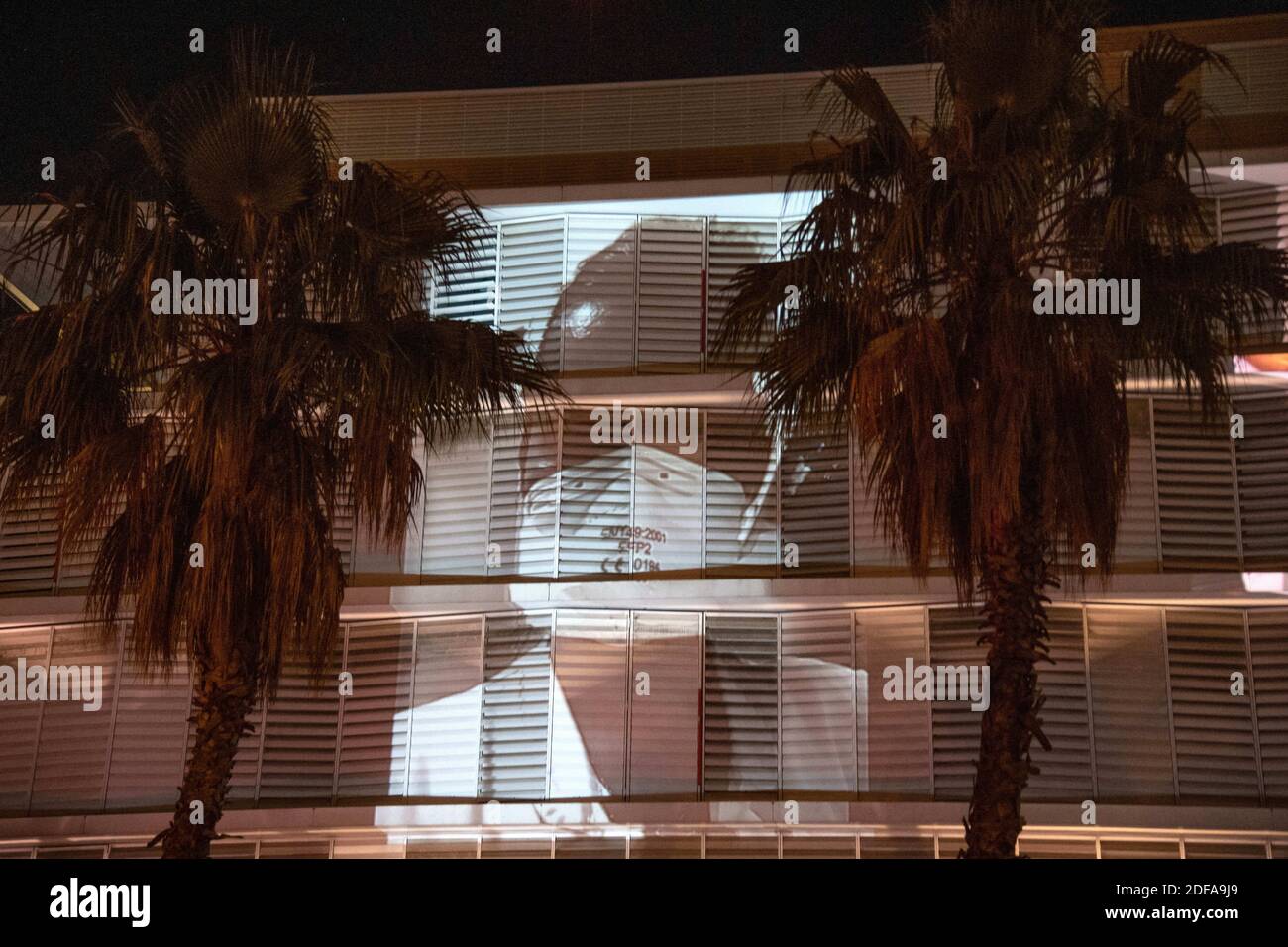 An outside view of the Cannes Hospital Simone Veil as Cyril Sampy ...