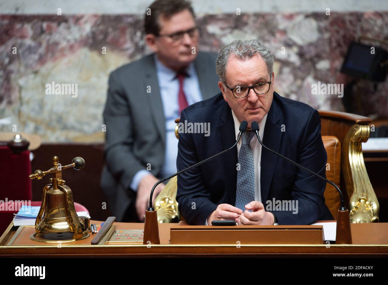 President of the national assembly Richard Ferrand during the debate at ...