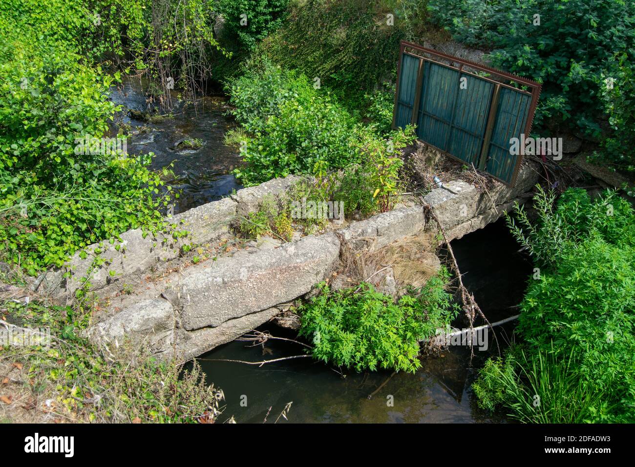 Old Rock river Bridge blocked by gate Stock Photo - Alamy