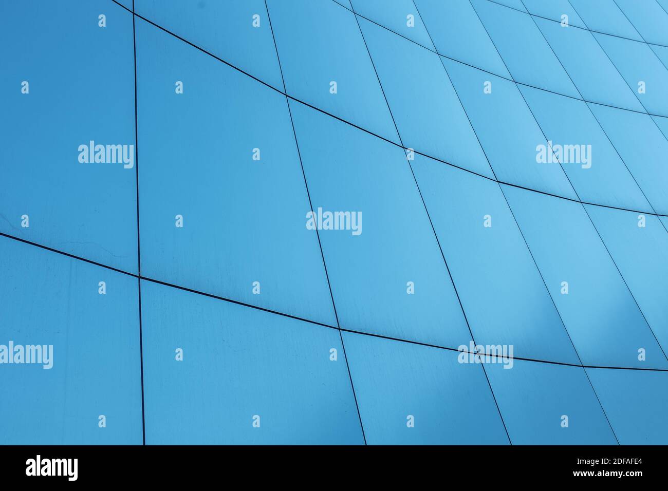Blue background, business building with the lines on the walls ...