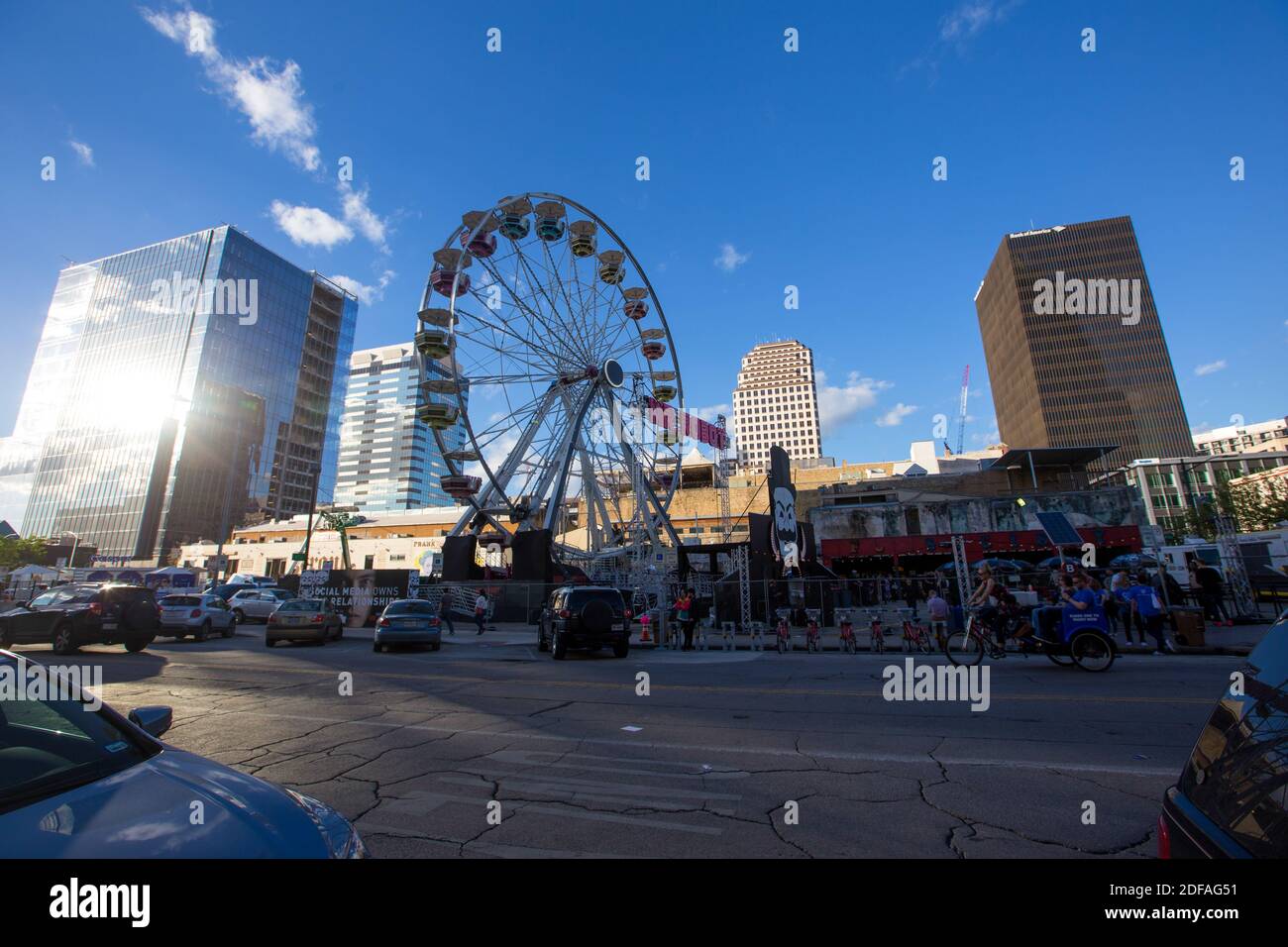 Spring, 2016 - Austin, Texas, USA - Austin Central Street in downtown ...