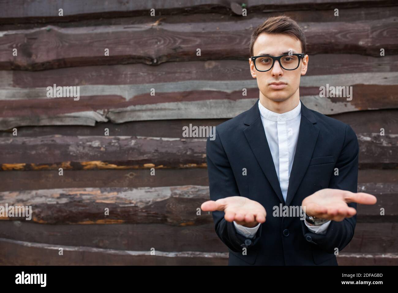 Guy, male, man, suggests that outstretched palm. Shows that hands ...