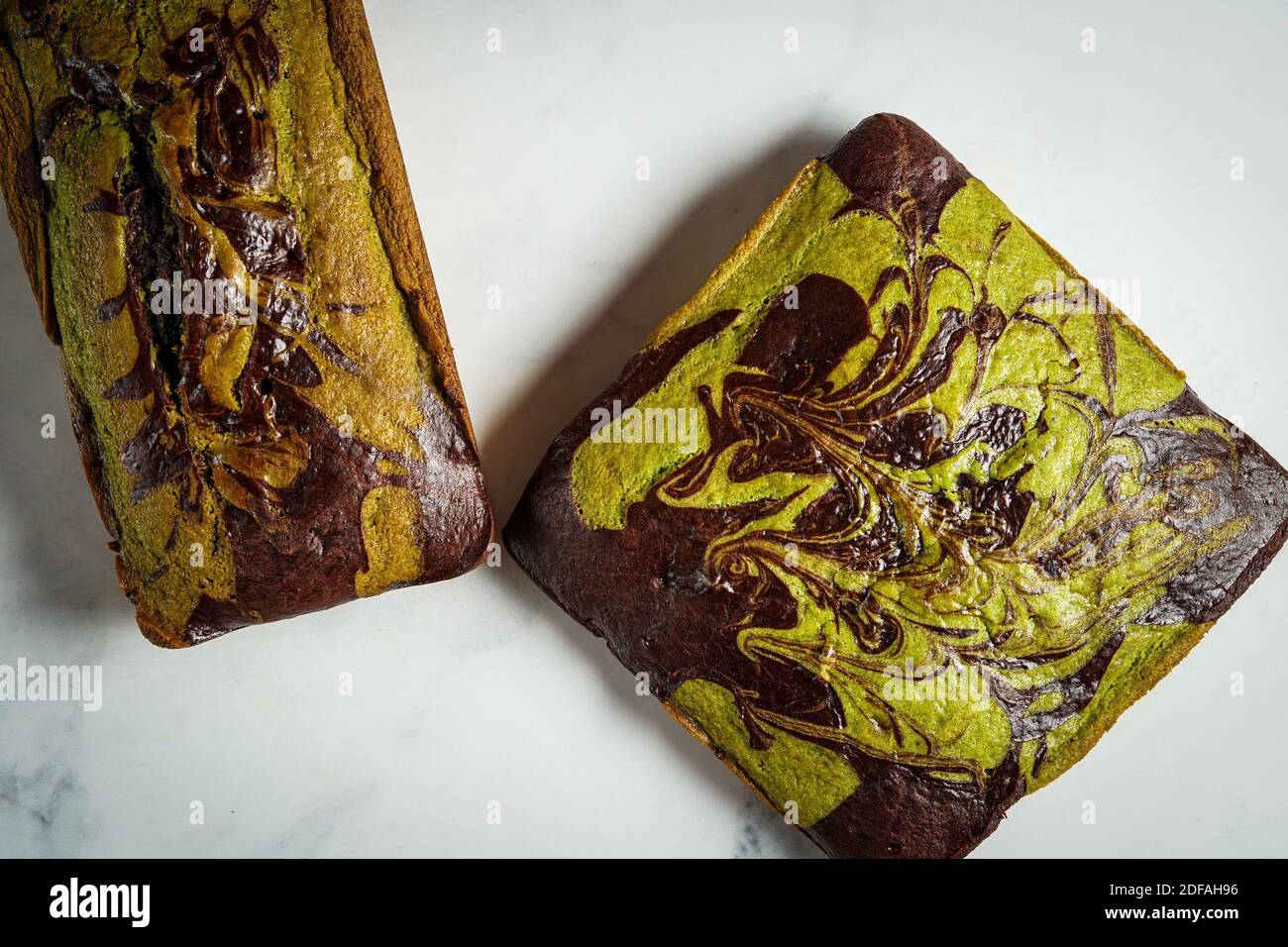 Chocolate Matcha Cake Stock Photo - Alamy
