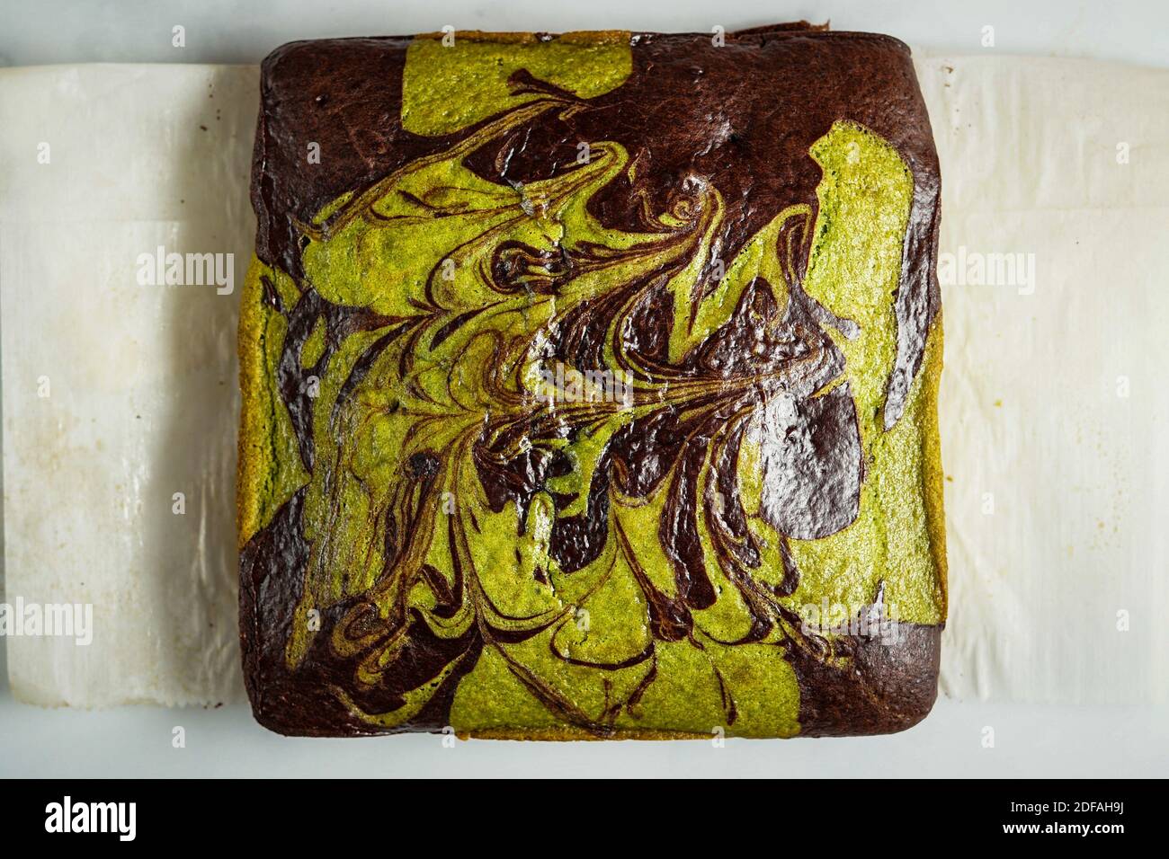 Chocolate Matcha Cake Stock Photo - Alamy