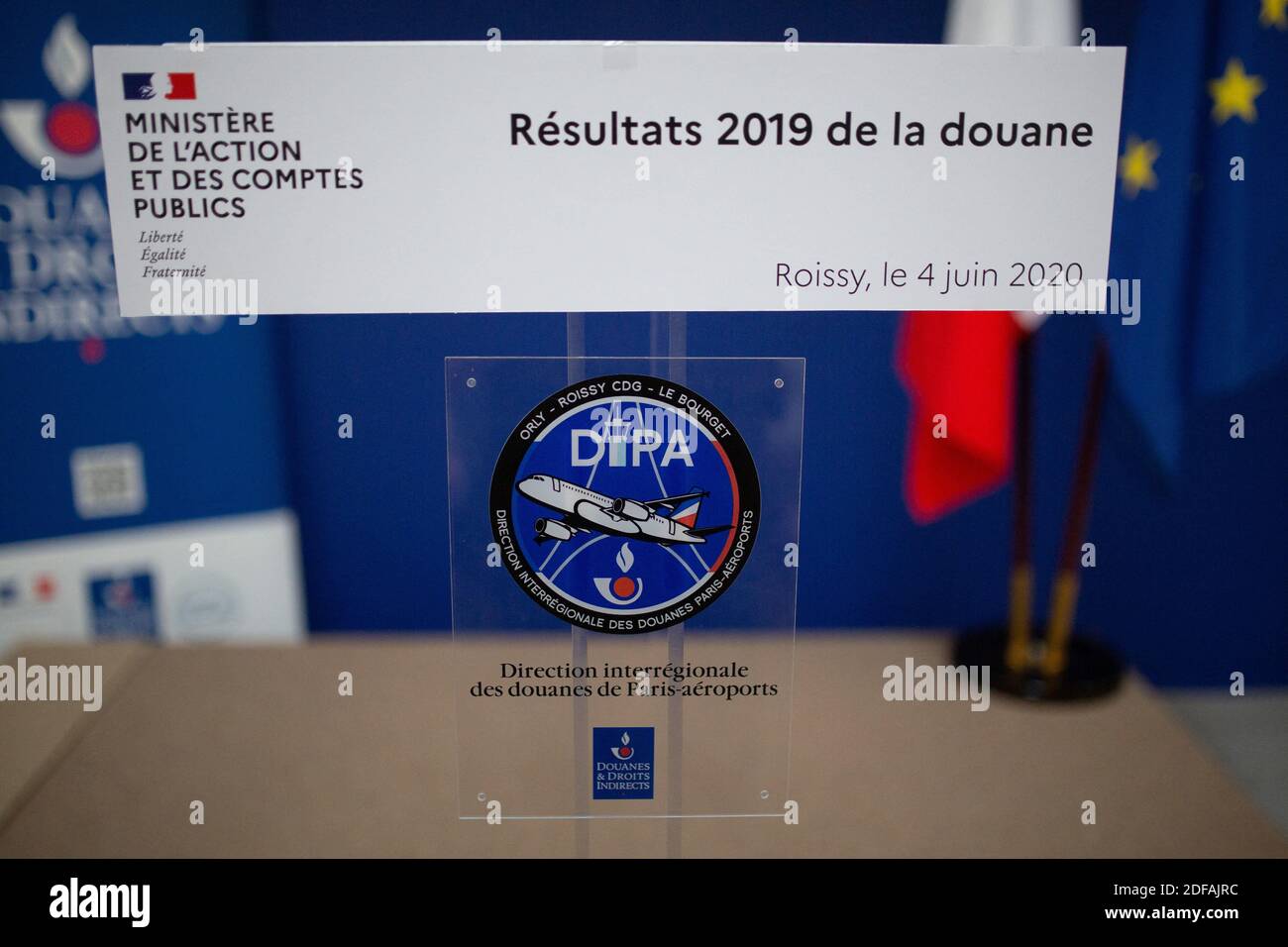 Logo of the DIPA. Presentation of the 2019 results of the Douanes et Droits Indirects french ...