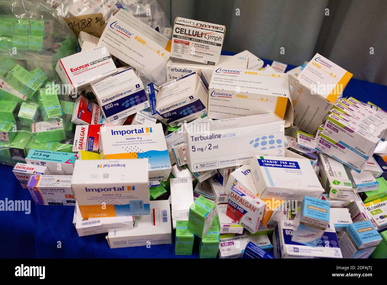 Seized Illegal medicine box and drugs presented during the presentation ...
