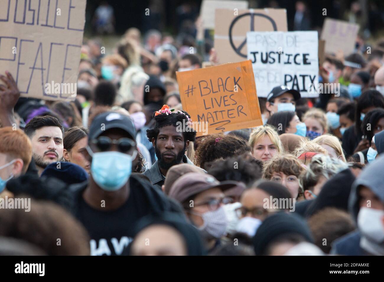 French rapper Ichon on Champ de Mars, in Paris on June 6, 2020, as part ...