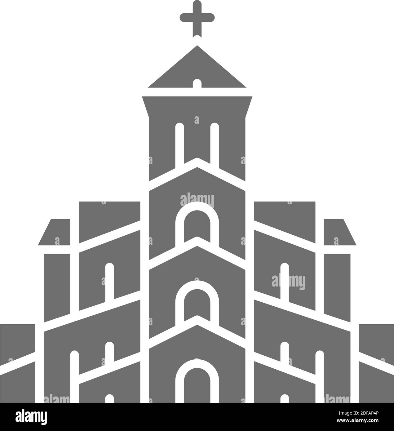 Vector georgian orthodox church, Tbilisi grey icon Stock Vector Image ...