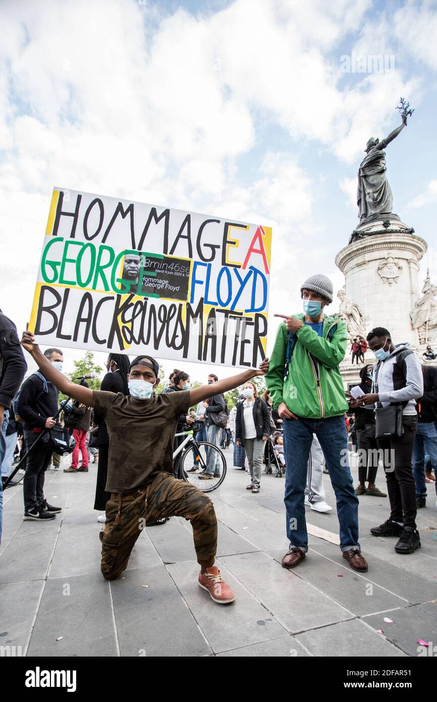 Tribute to George Floyd organized by SOS Racisme association, place de ...