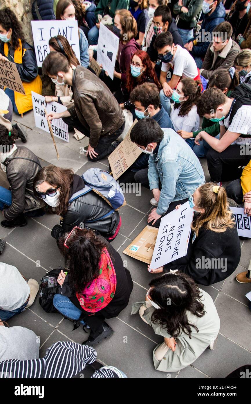 Tribute to George Floyd organized by SOS Racisme association, place de ...