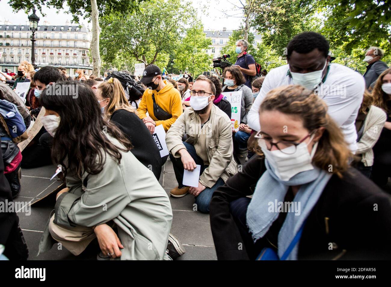 Tribute to George Floyd organized by SOS Racisme association, place de ...