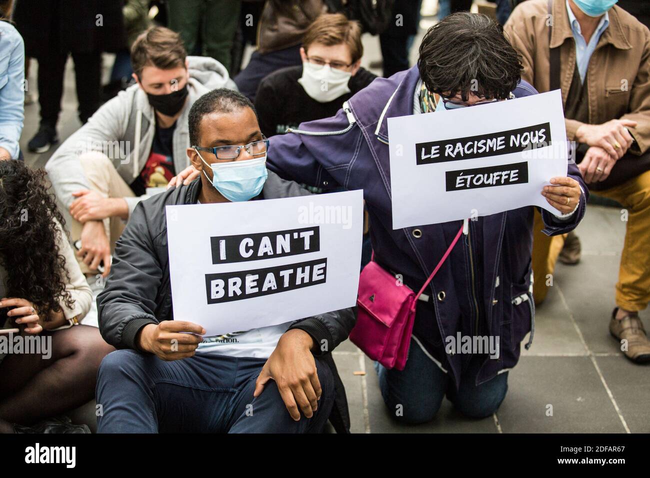 Tribute to George Floyd organized by SOS Racisme association, place de ...