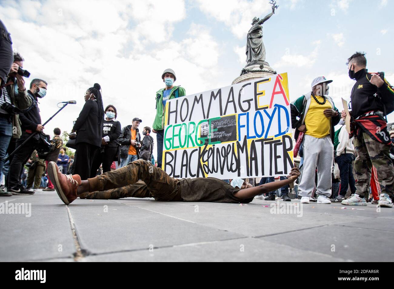 Tribute to George Floyd organized by SOS Racisme association, place de ...