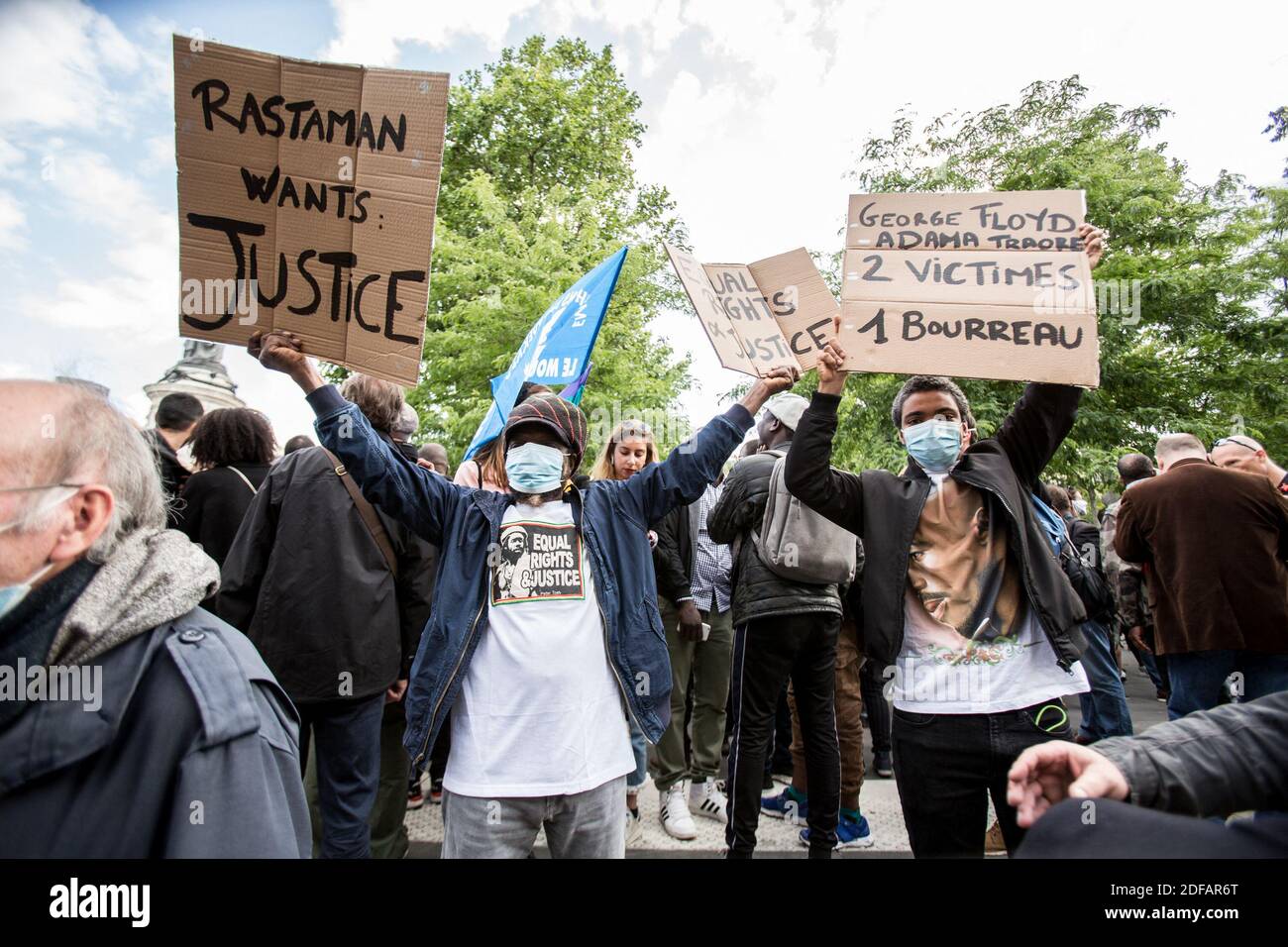 Tribute to George Floyd organized by SOS Racisme association, place de ...