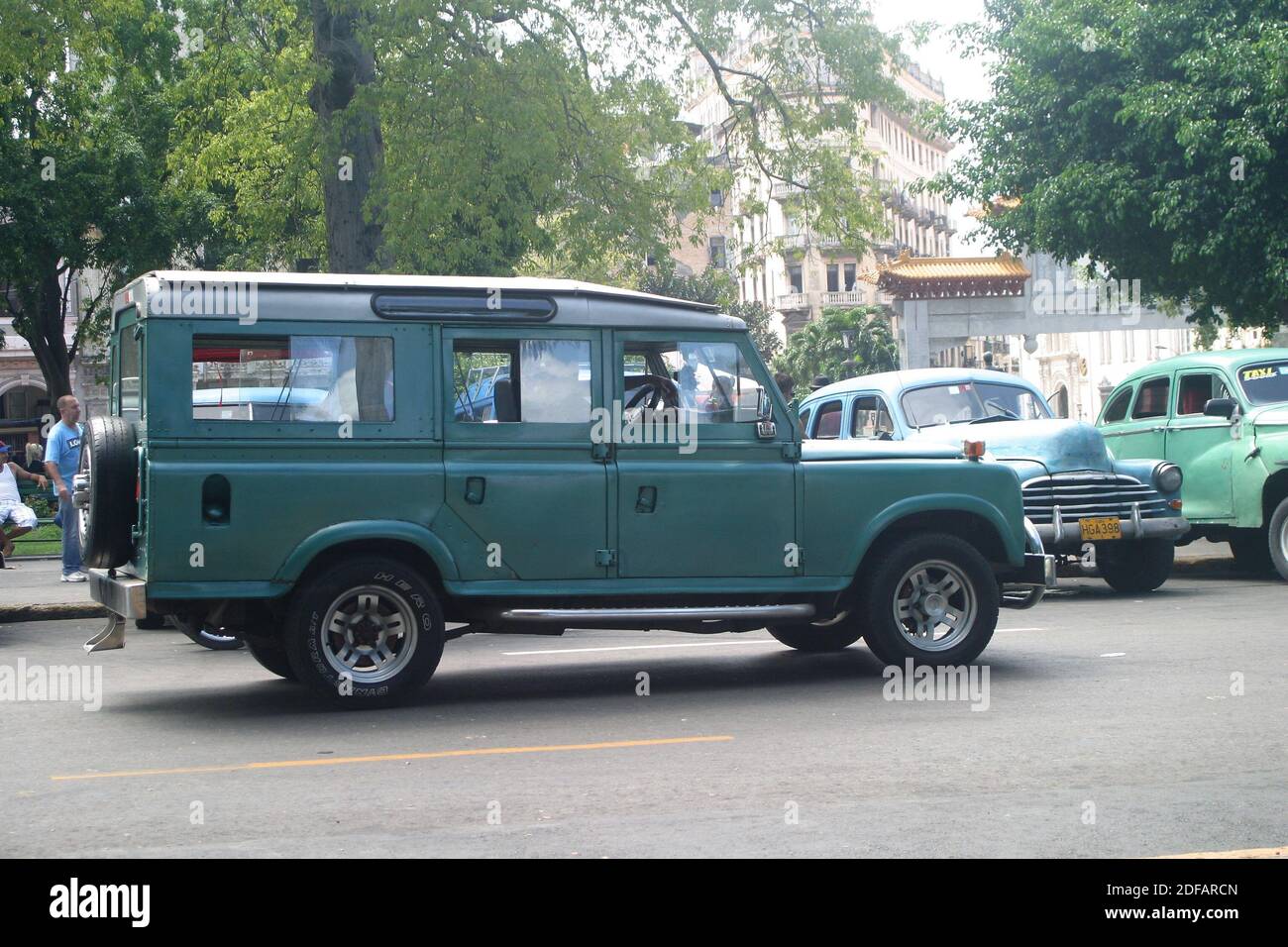 Old north American cars used in Cuba as Taxis: Almendron Stock Photo ...